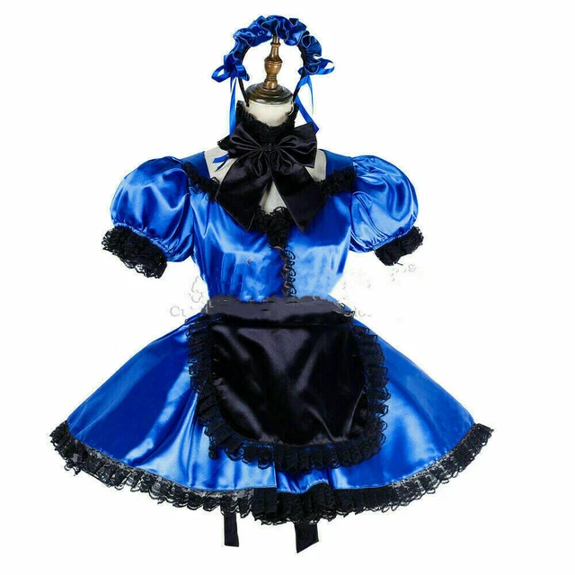 Sissy Maid Satin Dress Lockable Cosplay Costume Tailor Made Fu £58 30