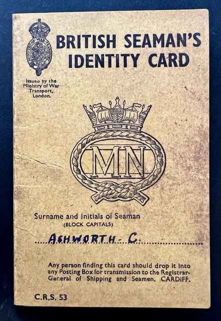 BRITISH SEAMAN'S IDENTITY Card WWII Royal Navy Naval Replica Souvenir £ ...