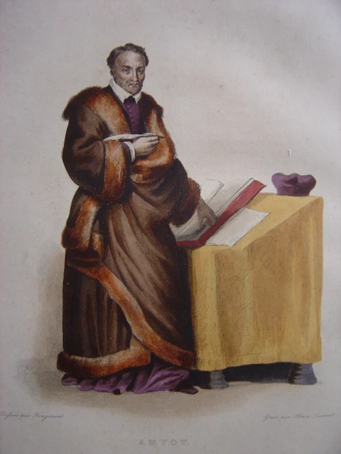 GRAVURE DU XIXÈME siècle Portrait de AMYOT Evêque Jacques Amyot EUR 19 ...
