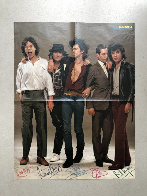 ROLLING STONES BRAVO Original 80er Jahre Poster A3 Deutsche Nationalelf ...