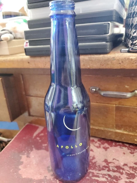 APOLLO SPACE CRAFTED Ale Empty Painted Blue Glass Beer Bottle 12 oz $8. ...
