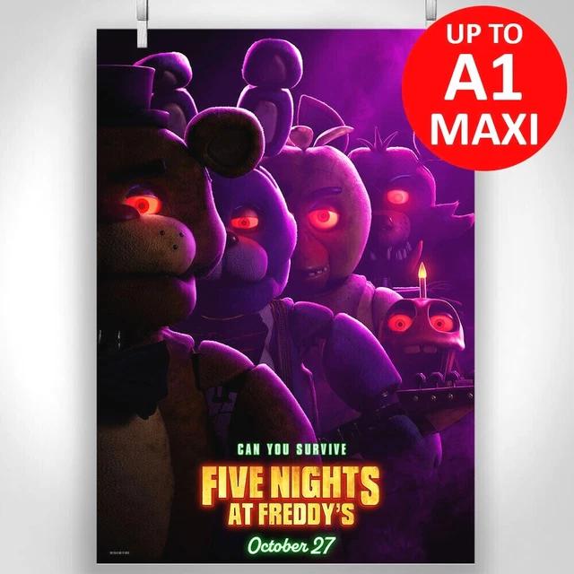 FNAF FIVE NIGHTS at Freddy's (2023) movie poster, large MAXI A1, A2, A3 ...