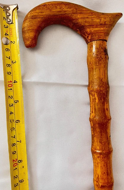 VERY RARE JAPANESE Stamped Walking Cane Unusal Structure Hard Wood ...