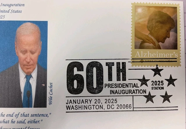 2025 PRESIDENT TRUMP Inauguration - Wile Cachet - Alzheimer's Stamp And ...