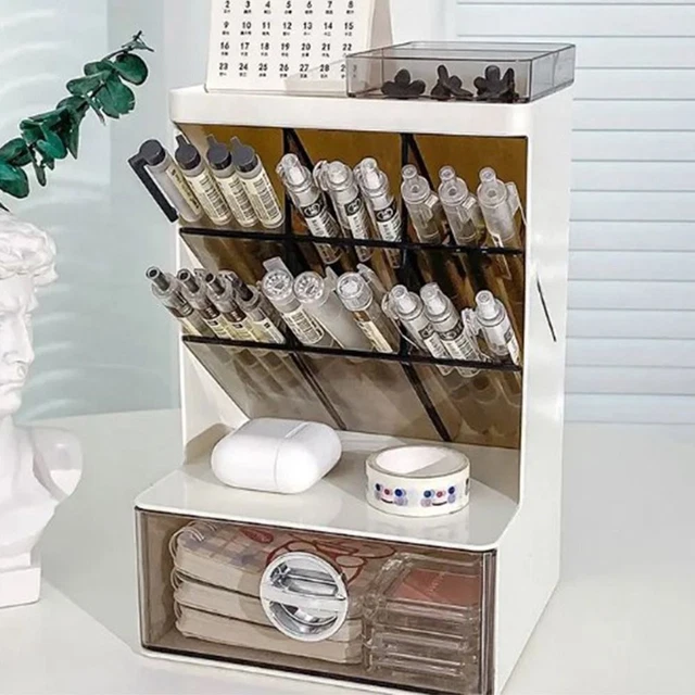 STACKABLE DESIGN DESKTOP Storage Drawers Oblique Insertion Pencil ...