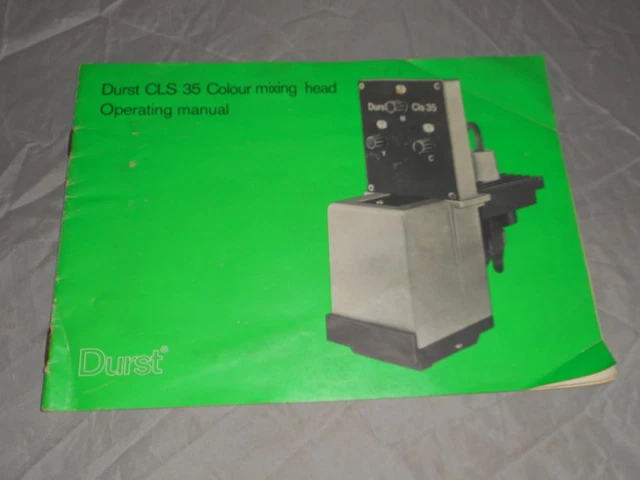 DURST CLS 35 colour mixing head operations instruction manual booklet ...
