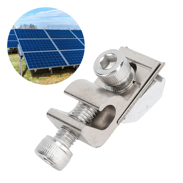 10 PCS STANDARD Solar Grounding Lugs Solar Panel Ground Wire Clamps ...
