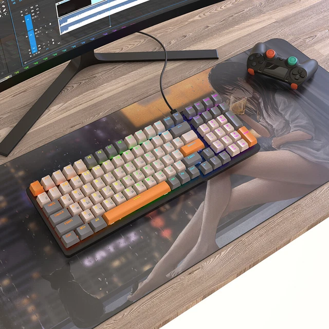 K3 WIRED MECHANICAL Keyboard Backlit for PC Russian (Black Orange Blue ...
