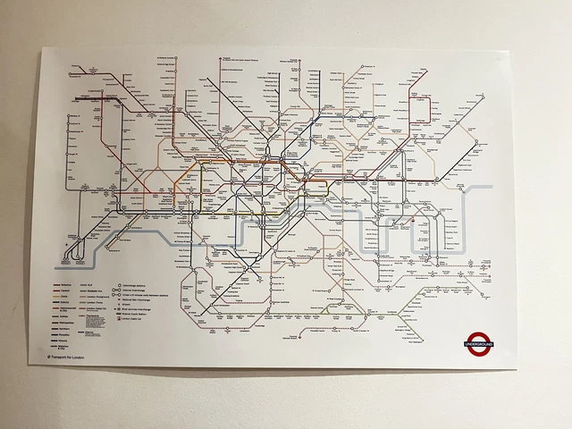 LARGE A2 LONDON Underground Tube Map Print Out Poster 2022 Transport ...