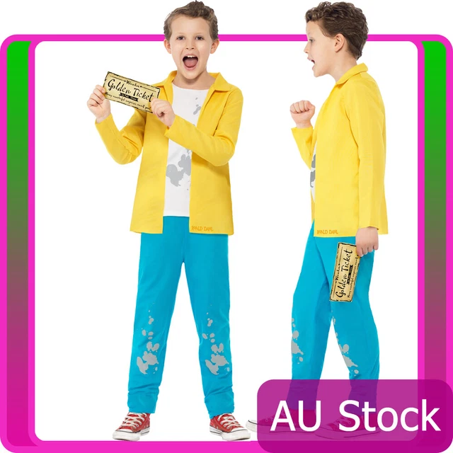 BOYS ROALD DAHL Charlie Bucket Costume World Kids Book Week Yellow ...