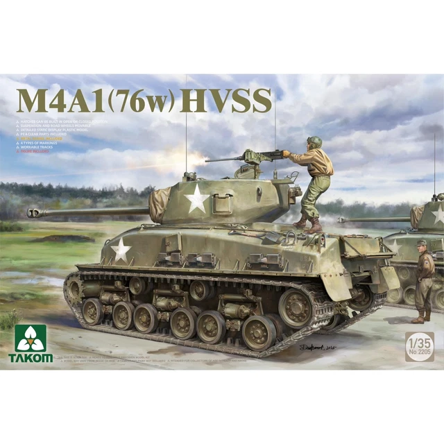 TAKOM 1:35 M4A1(76W) HVSS Sherman Tank Military Model Kit TAK2205 £38. ...