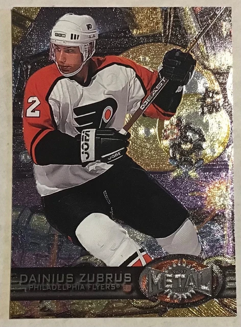 1996-97 DAINIUS ZUBRUS Fleer Metal Univers Carte #198 Philadelphia ...
