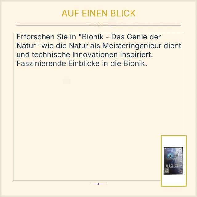 ORF BIONIK: DAS Genie der Natur Documentazione DVD Scienza EUR 3,95 ...