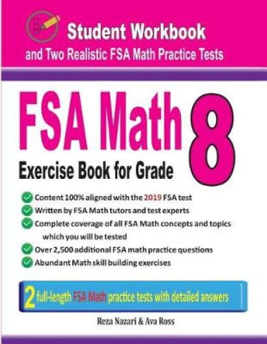 FSA MATH EXERCISE Book for Grade 8: Student Workbook and Two Realistic ...