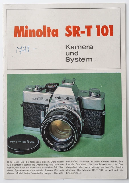 MAGAZINE MINOLTA SRT 101 SR-T101 SRT101 srt101 Appareil Photo Et Système EUR 19,16 - PicClick FR