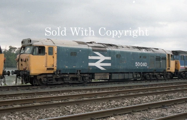 ORIGINAL 35MM NEGATIVE BR British Railways Loco Class 50 50040 scrap ...