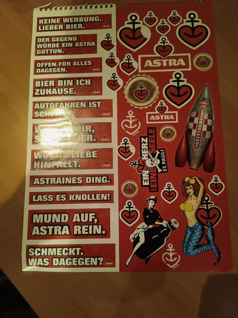 ASTRA BIER, 40 x Aufkleber, Sticker, Herz Anker, Hamburg, St. Pauli ...