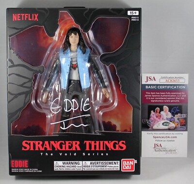 JOSEPH QUINN SIGNED Stranger Things Eddie Munson Bandai Figure Hellfire ...