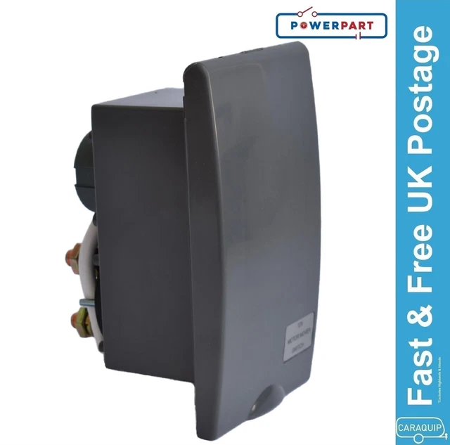 Caravan External Socket 230v Battery Isolator Flap Grey Motorhome