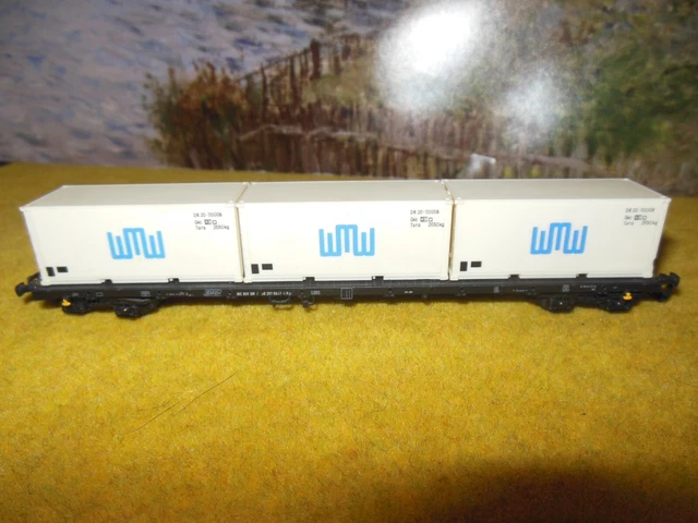SPUR TT CONTAINERFLACHWAGEN mit 3 Container WMW der DR 20-20008 EUR 24 ...