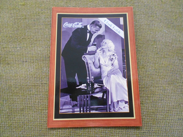1995 COCA Cola Hollywood Collectors Card - H2 Clark Gable & Jean Harlow ...