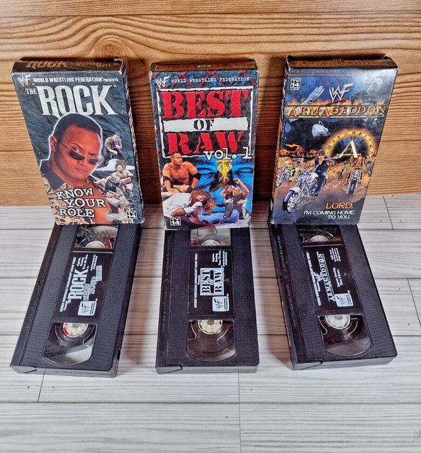 WWF WRESTLING 3 VHS Tape Lot The Rock, Best of Raw, Armageddon WWE £17.68 - PicClick UK