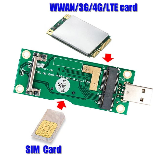 MINI PCI-E TO USB Adapter with SIM 8Pin Card Slot for WWAN/LTE Module $15.39 - PicClick AU