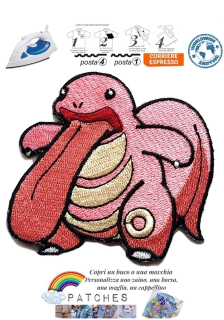 PATCH LICKITUNG POKÉMON toppa termoadesiva iron on pink monster ...