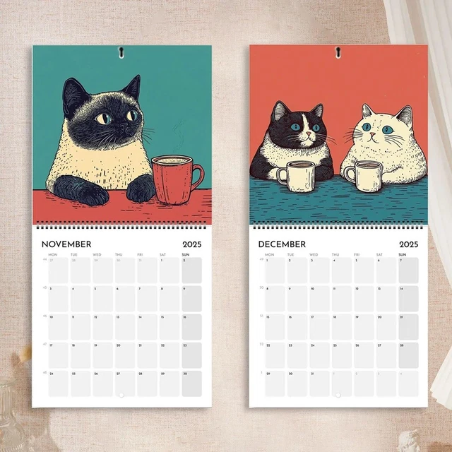 KATZENKALENDER 2025 - Katzen Chillen mit Kaffee 2025 Katzen Chillen mit ...