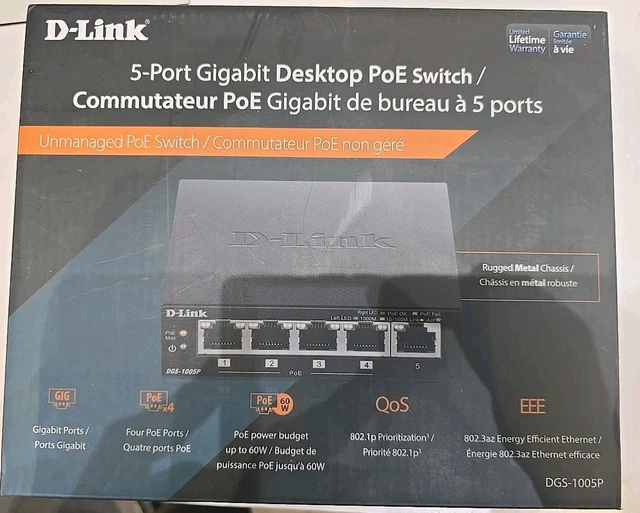 D-LINK 5-PORT DESKTOP Gigabit PoE Switch - DGS-1005P $50.00 - PicClick CA