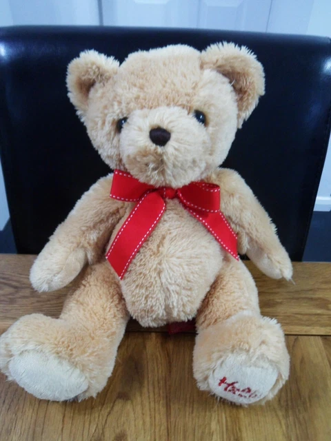 HAMLEYS GOLDEN TEDDY Bear With Red Bow 12" Soft Toy £4.50 - PicClick UK