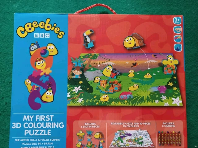 CBEEBIES - MY FIRST 3D COLOURING PUZZLE - 30 XXXL reversible Jigsaw ...