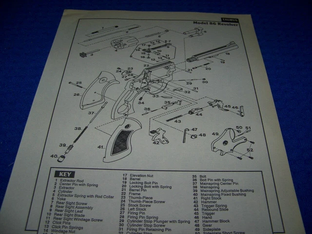 TAURUS MODEL 66 Revolver & Model 67 Revolver..legend/Exploded View ...