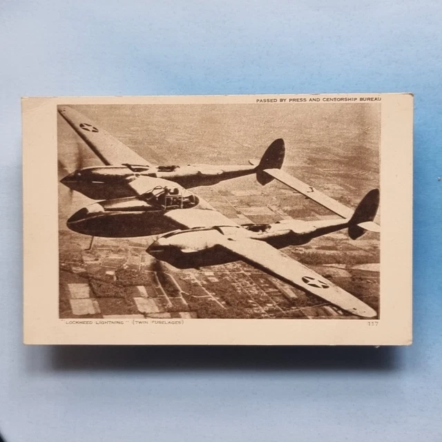 USAAF WW2 AIRCRAFT Postcard C1940 Fighter Twin Fuselage Lockheed ...