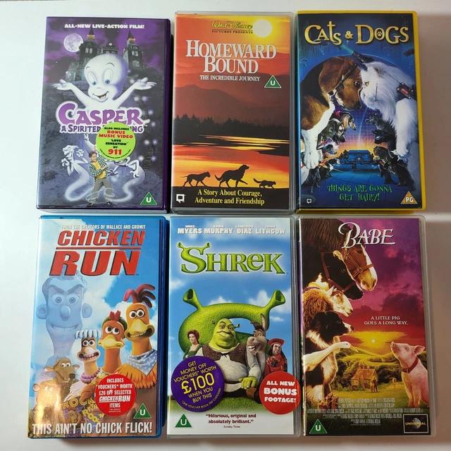6 VHS VIDEO cassette tapes Disney Warner Bros Dreamworks Children's ...