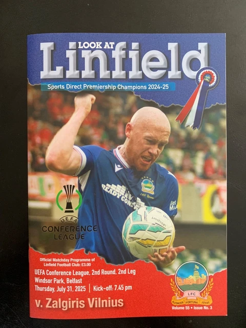 LINFIELD V ZALGIRIS Vilnius 2025 £3.50 - PicClick UK