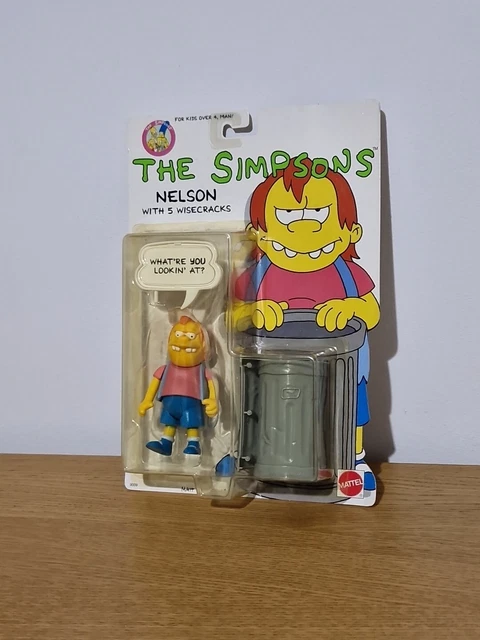 MATTEL THE SIMPSONS Bully Nelson figure Plastic Dustbin 1990 NEW ! £26. ...