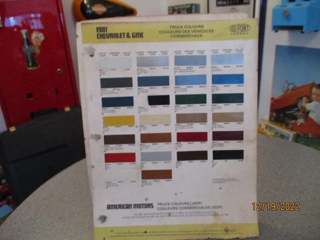 PAINT COLOR REFERENCE Sample Paint Chips 1980 Gmc And Chevrolet $9.00 ...