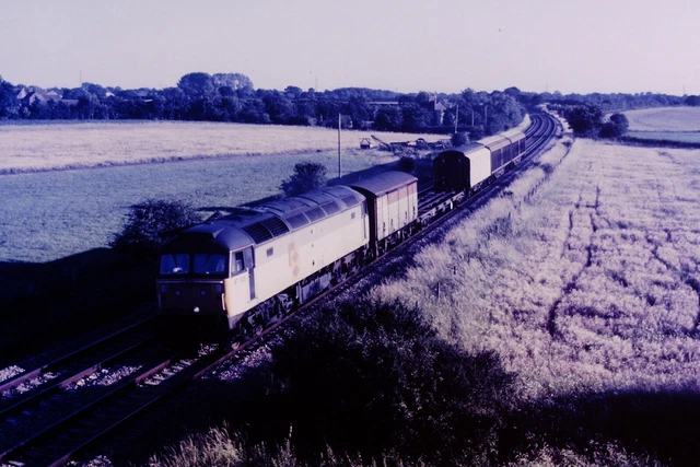 1990 BRITISH RAIL BR Diesel Loco 47335 nr Wickwar Tunnel Railway Slide ...