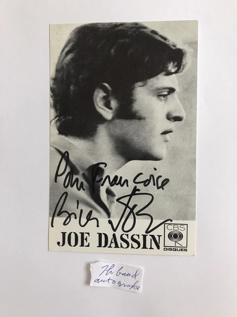 RARE BELLE CARTE Joe Dassin Autographe dédicace Signé Chanson Chanteur ...