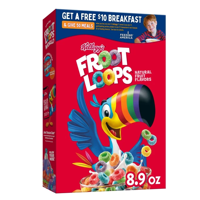 KELLOGG’S FROOT LOOPS Breakfast Cereal, Kids Cereal, Family Breakfast ...