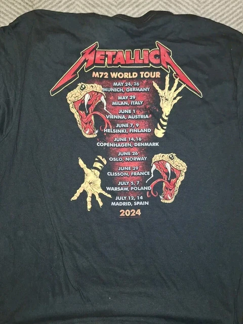 METALLICA - M72 World Tour 2024 - Tour T-Shirt (XL) EUR 115,00 - PicClick FR