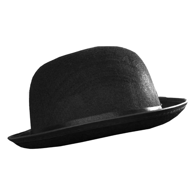 Black Felt Bowler Hat Mens Ladies Fancy Dress Costume Victorian 55cm