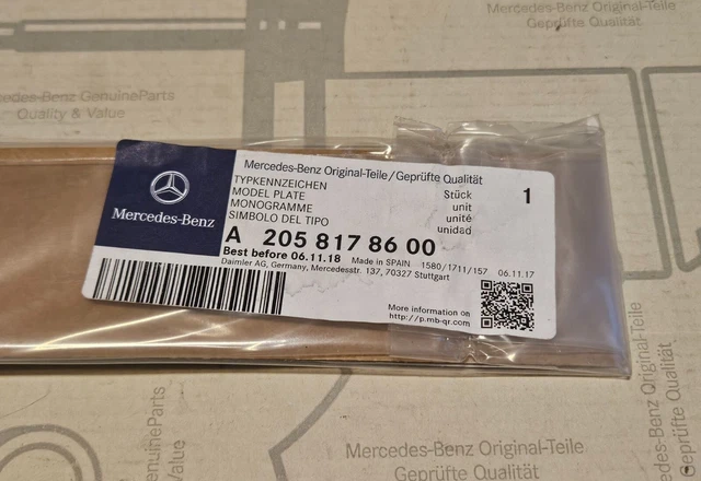 ORIGINAL MERCEDES-BENZ PANNEAU Type Lettrage Emblème C300L C 300 L ...