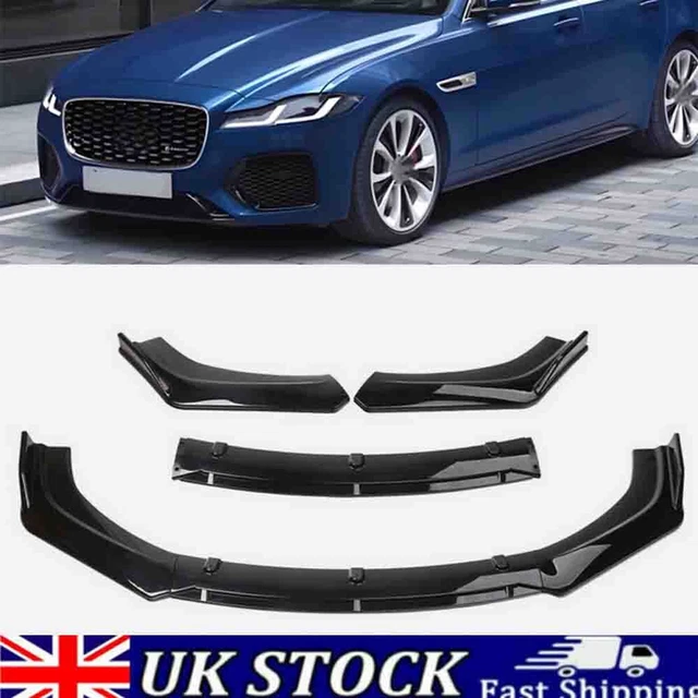 FOR JAGUAR XF X250 XFS MK1 Gloss Black Front Bumper Spoiler Lip ...