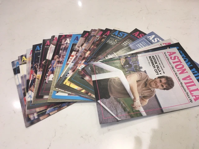 ASTON VILLA FOOTBALL programmes 1980/1 (Nos 1-7 & 9-22) £15.00 ...