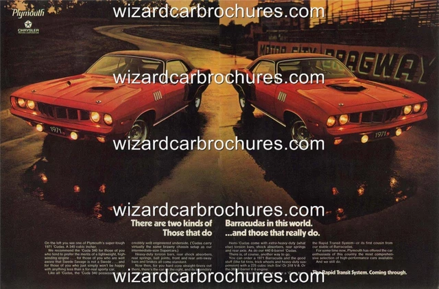 1971 PLYMOUTH BARRACUDA Mopar Hemi A3 Poster Ad Advert Advertisement ...