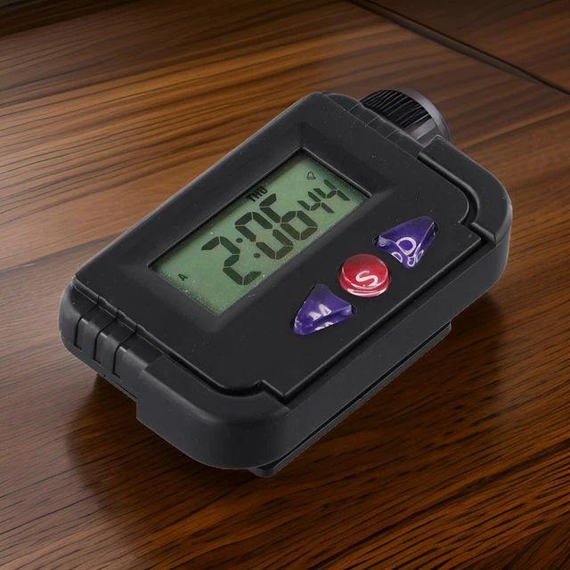 BLACK CAR DASHBOARD Desk Alarm Clock Digital Stopwatch Flexible Stand ...