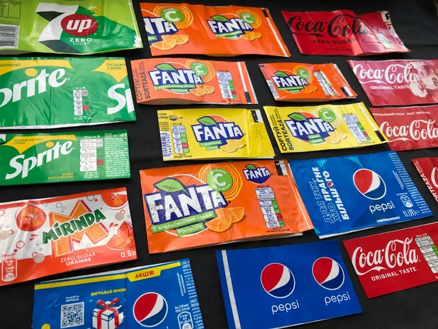 UKRAINE SODA LABELS Fanta, Coca-Cola, Pepsi, Sprite, Mirinda, 7up Set ...