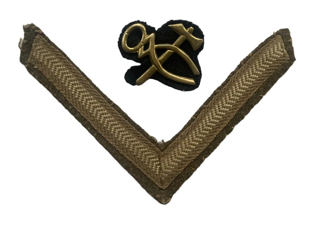 GENUINE WW2 BRITISH REME Lance Corporal + Artificer Brass Trade Badge ...